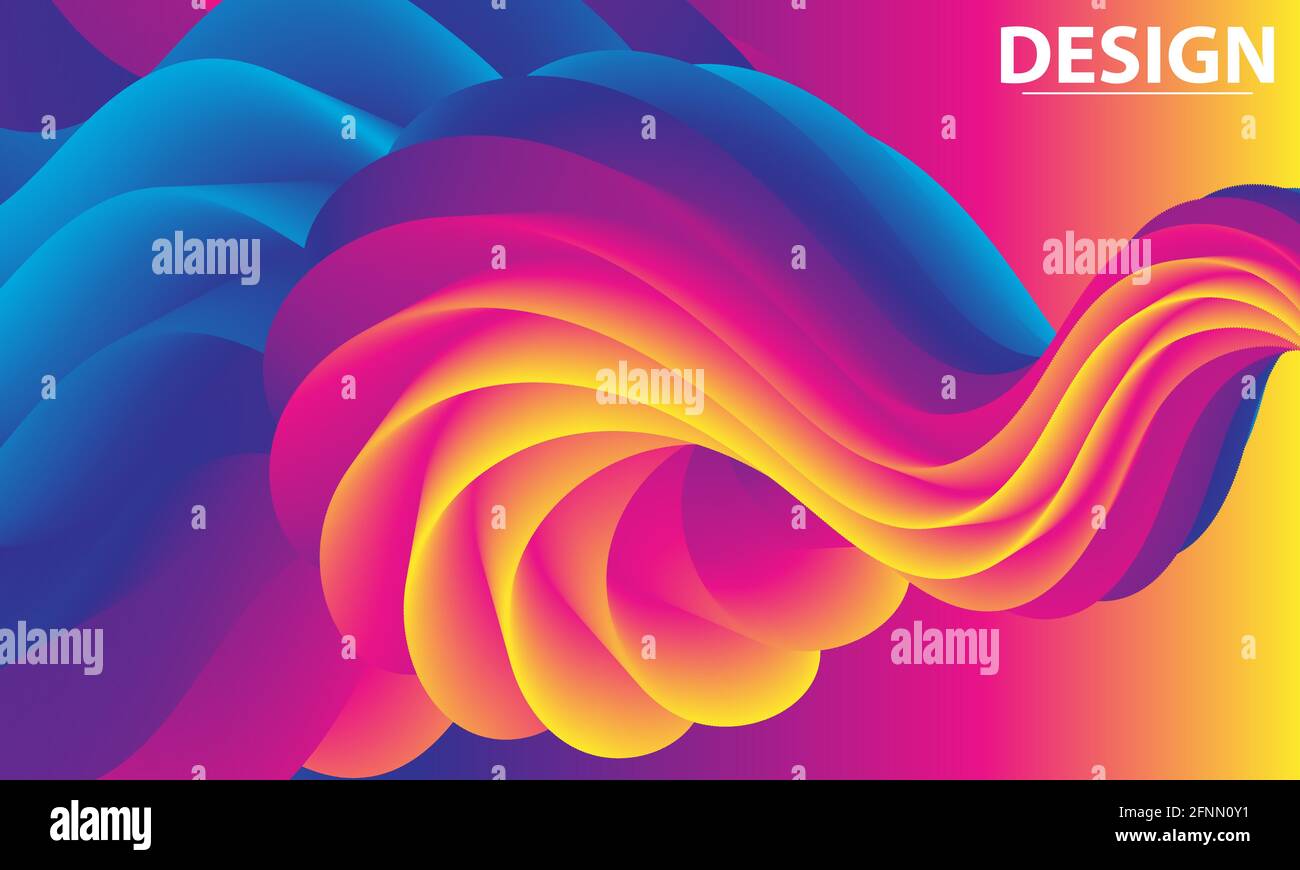 Color Background. Fluid Poster. Flow Wave. Colorful gradient. Vector ...