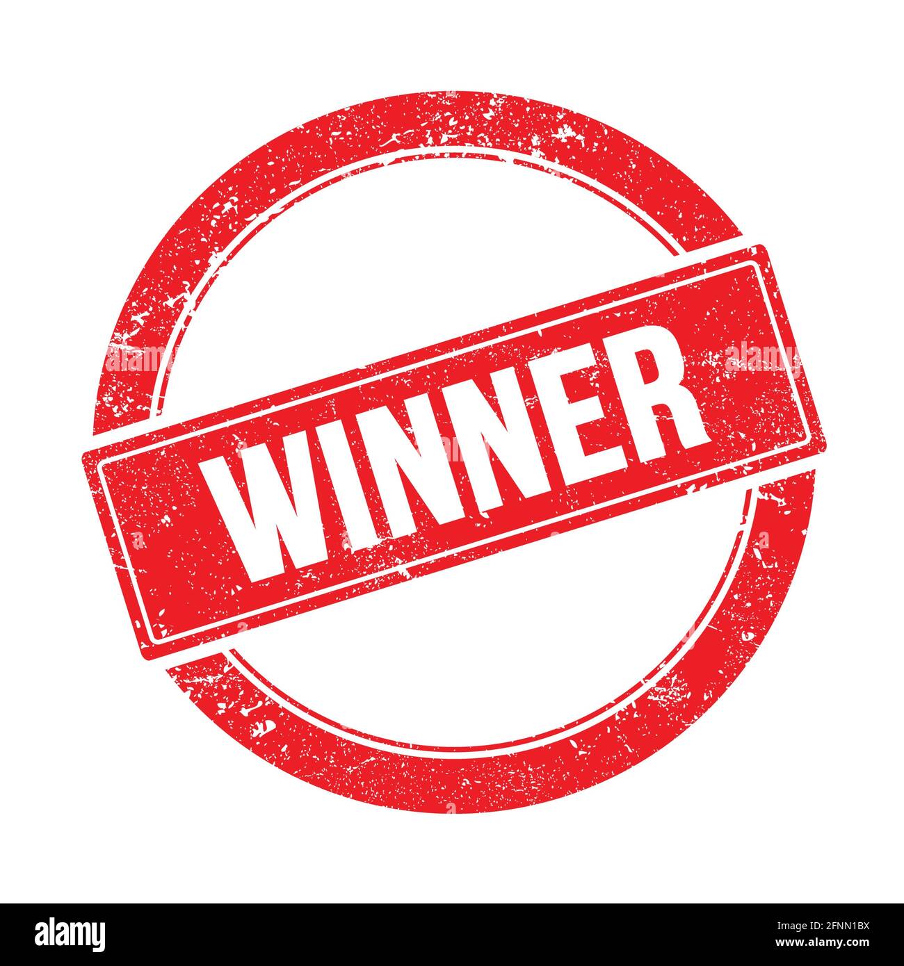 WINNER text on red grungy round vintage stamp Stock Photo - Alamy
