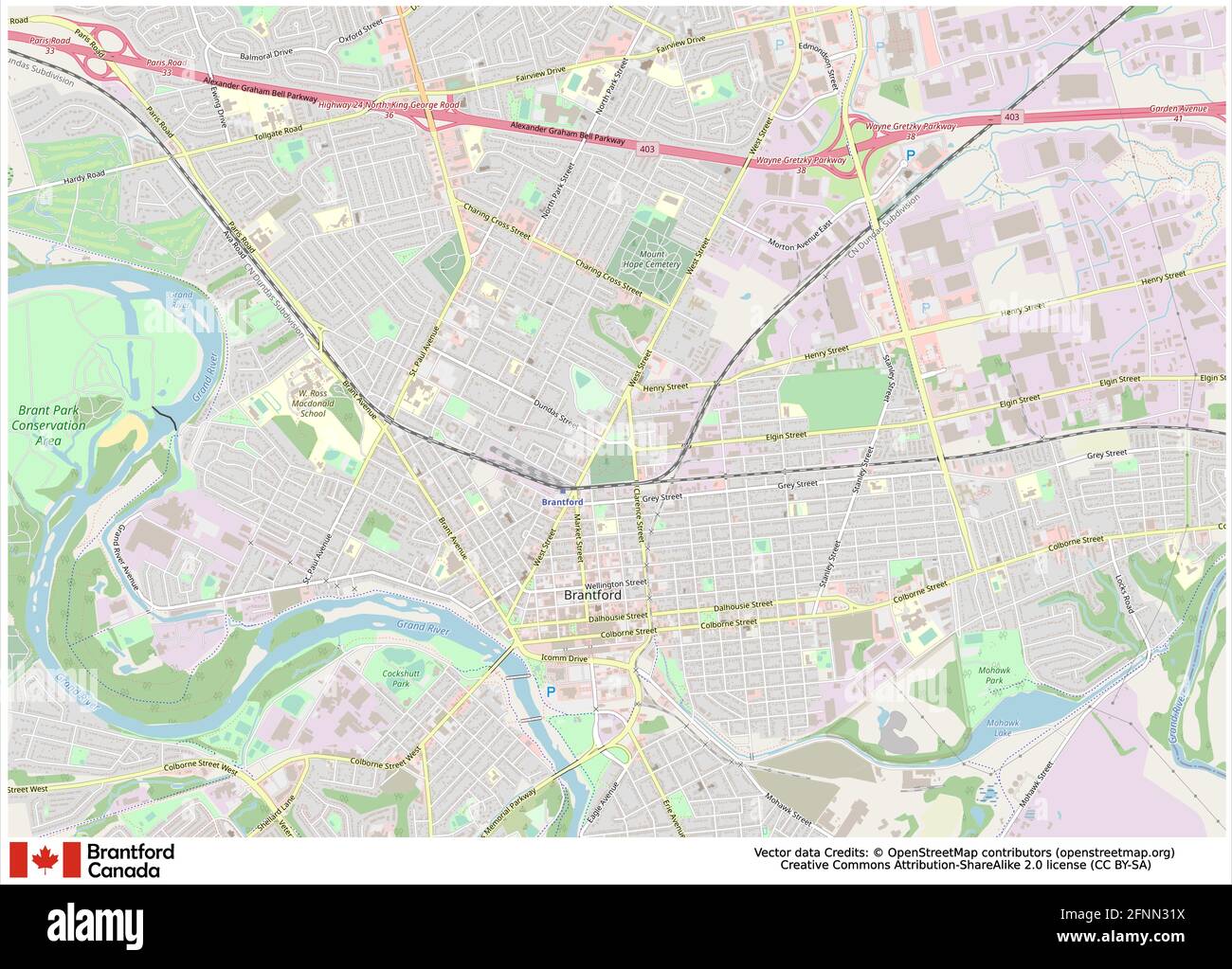 Map of brantford hi-res stock photography and images - Alamy