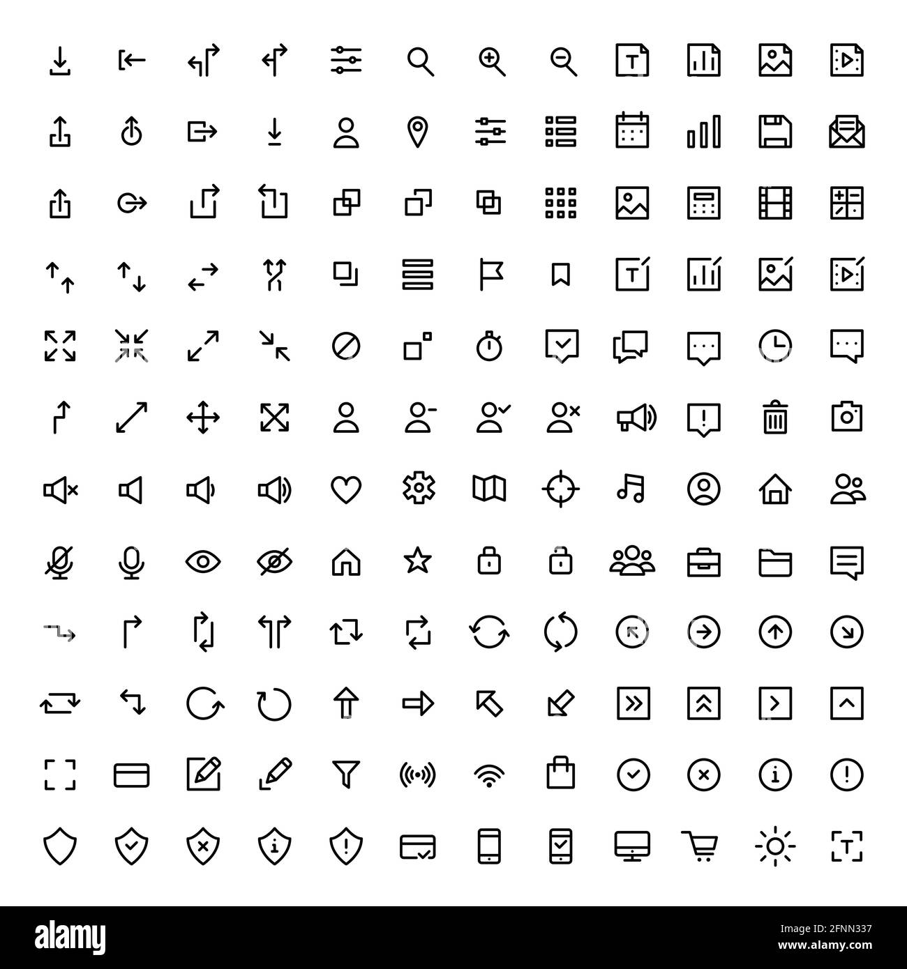 Thin line editable stroke pixel perfect ui icons Stock Vector Image ...