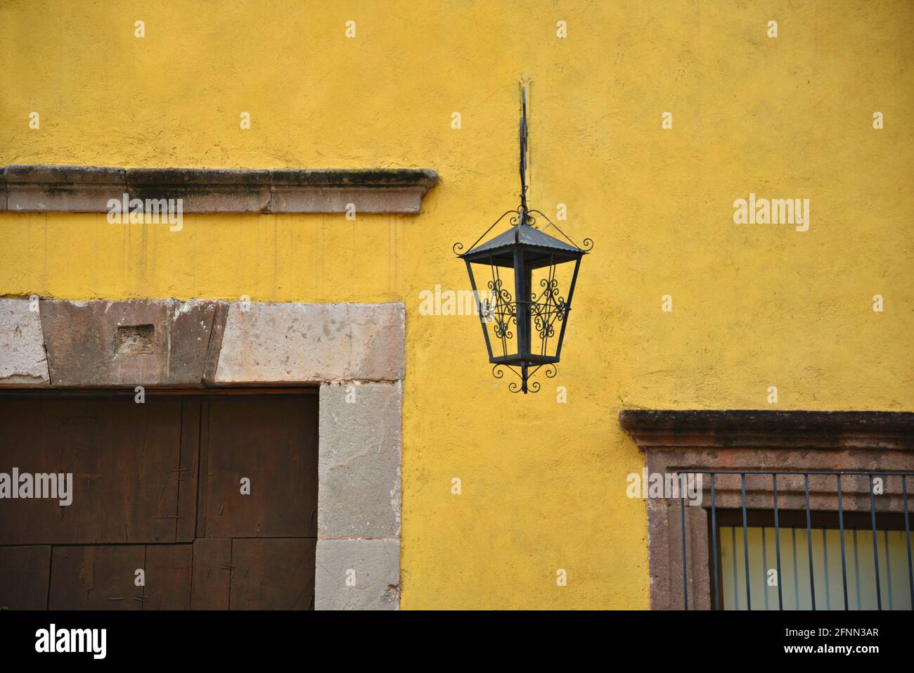 Old Colonial house facade in the historic center of San Miguel de ...