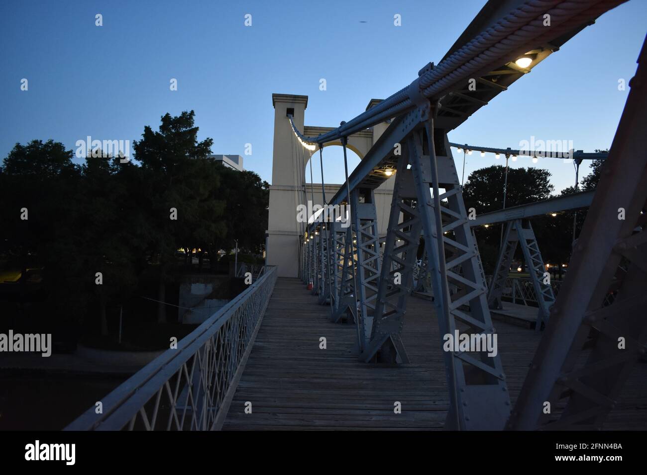 1870 suspension bridge in Waco Texas Stock Photo - Alamy