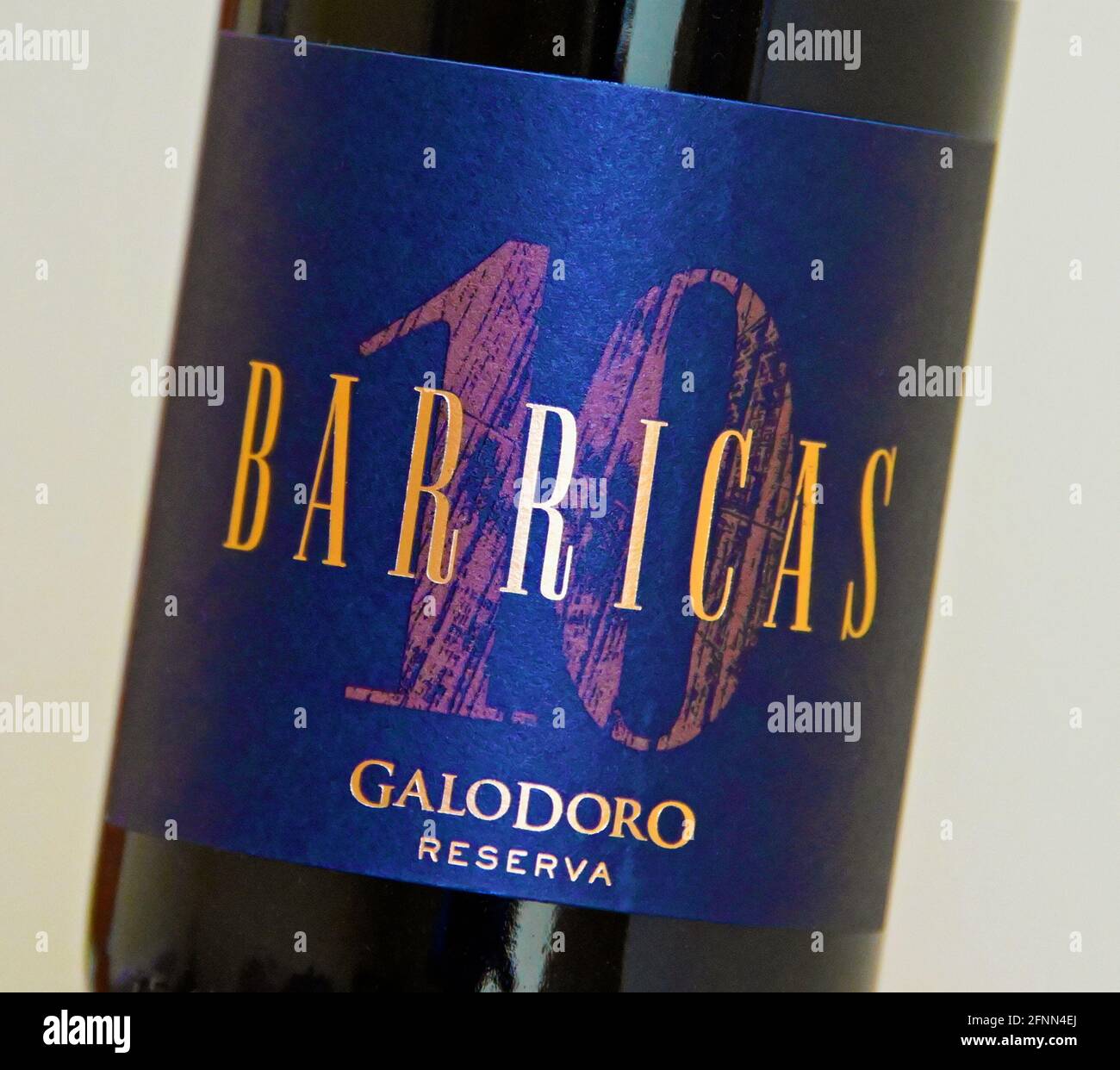 Wine label. Barricas 10. Galodoro Reserva. Red wine. 2019. Portugal ...