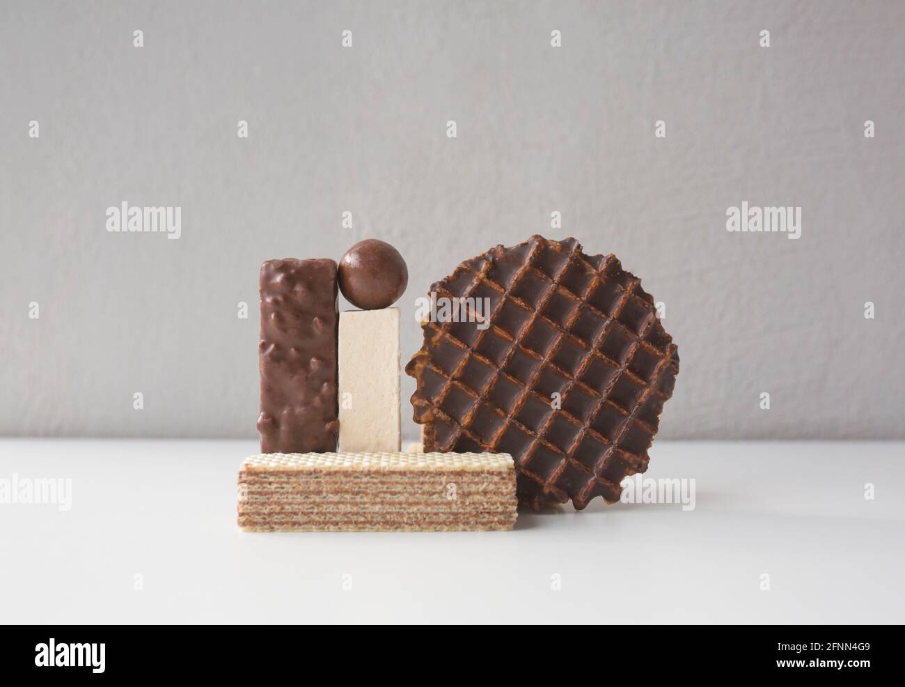 Geometric composition of sweet food with different shapes. Symbol of ...