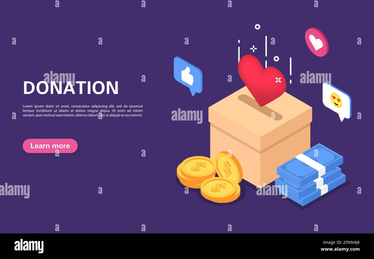 Donation concept. Box for charity. Volunteering and cash contributions ...