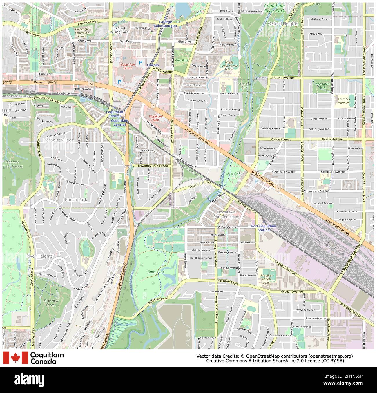 Coquitlam map hi-res stock photography and images - Alamy
