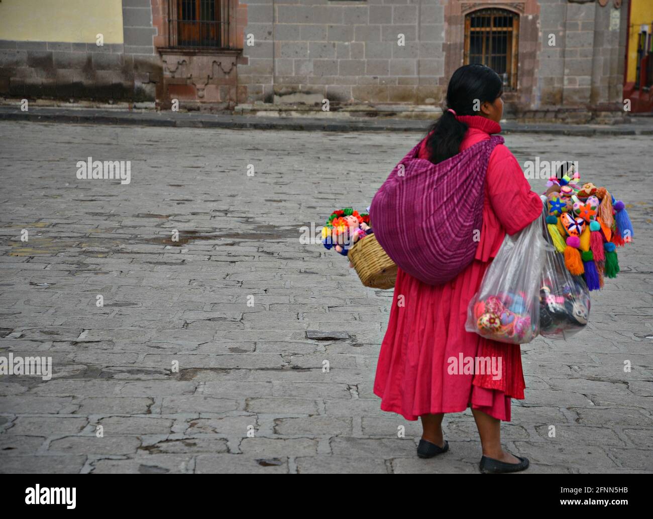 Indigenous woman selling authentic "Marias" the traditional handmade ...