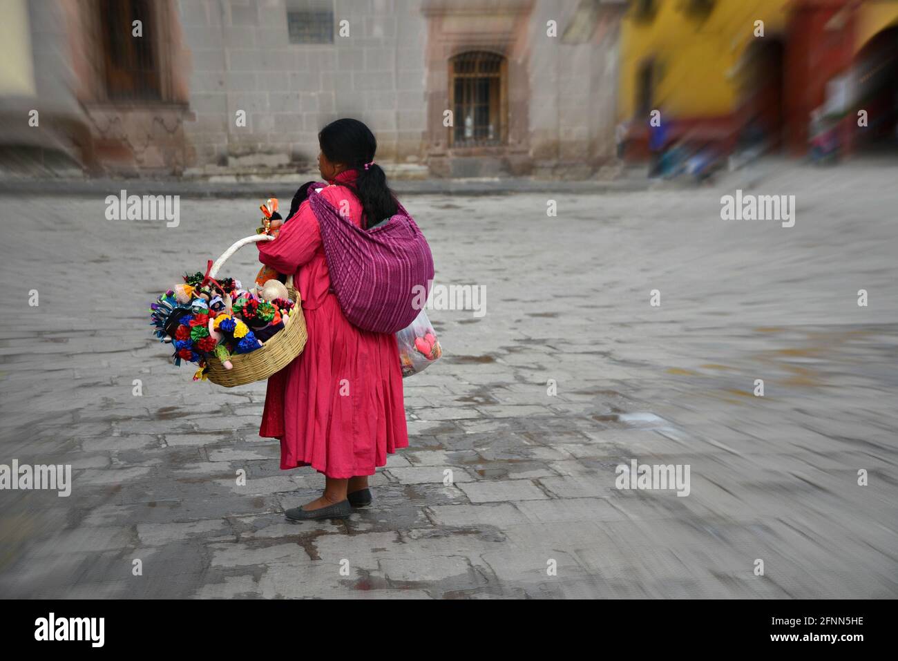 Indigenous woman selling authentic "Marias" the traditional handmade ...