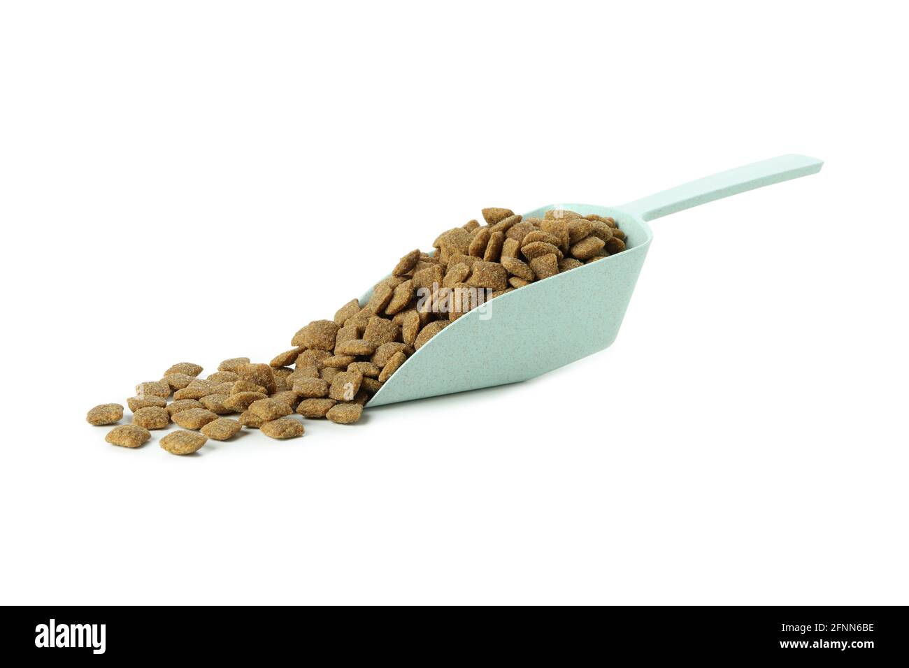 Scoop with animal feed isolated on white background Stock Photo - Alamy