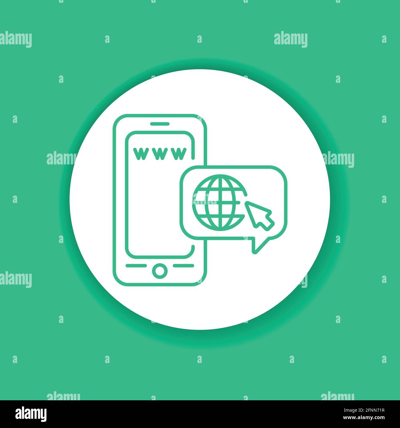 Browser mobile application in smartphone color glyph icon. Pictogram ...