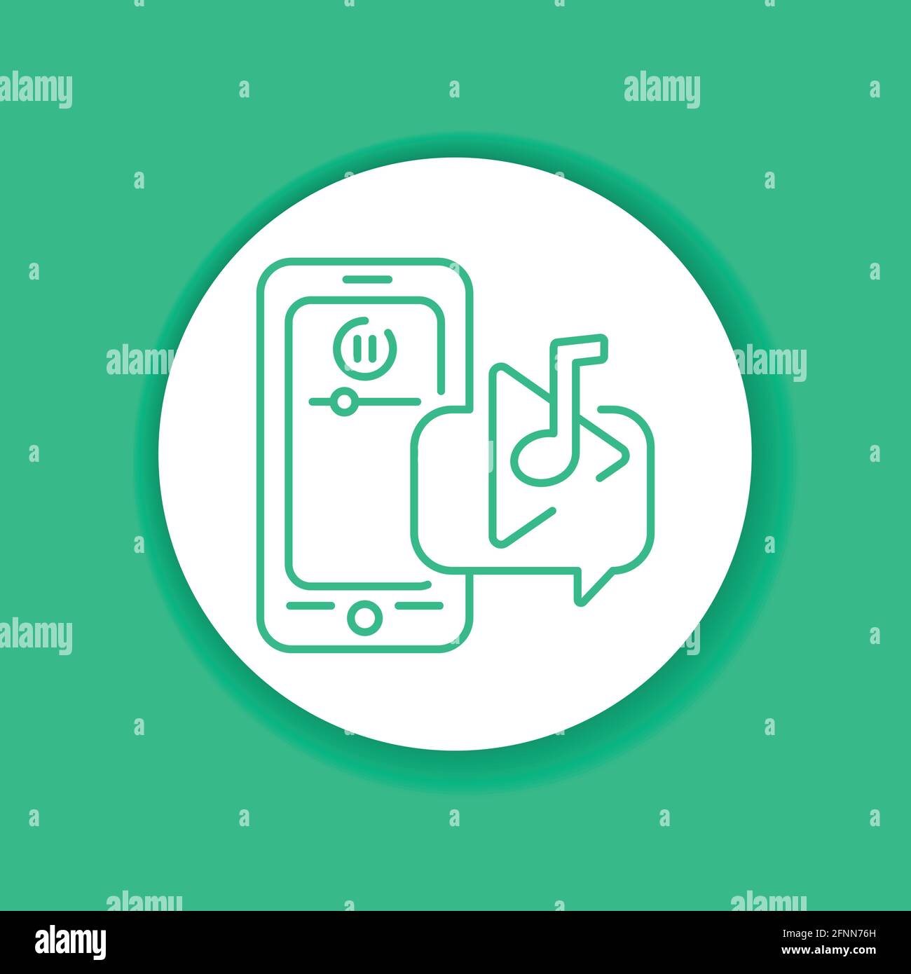 Music player mobile application in smartphone color glyph icon ...