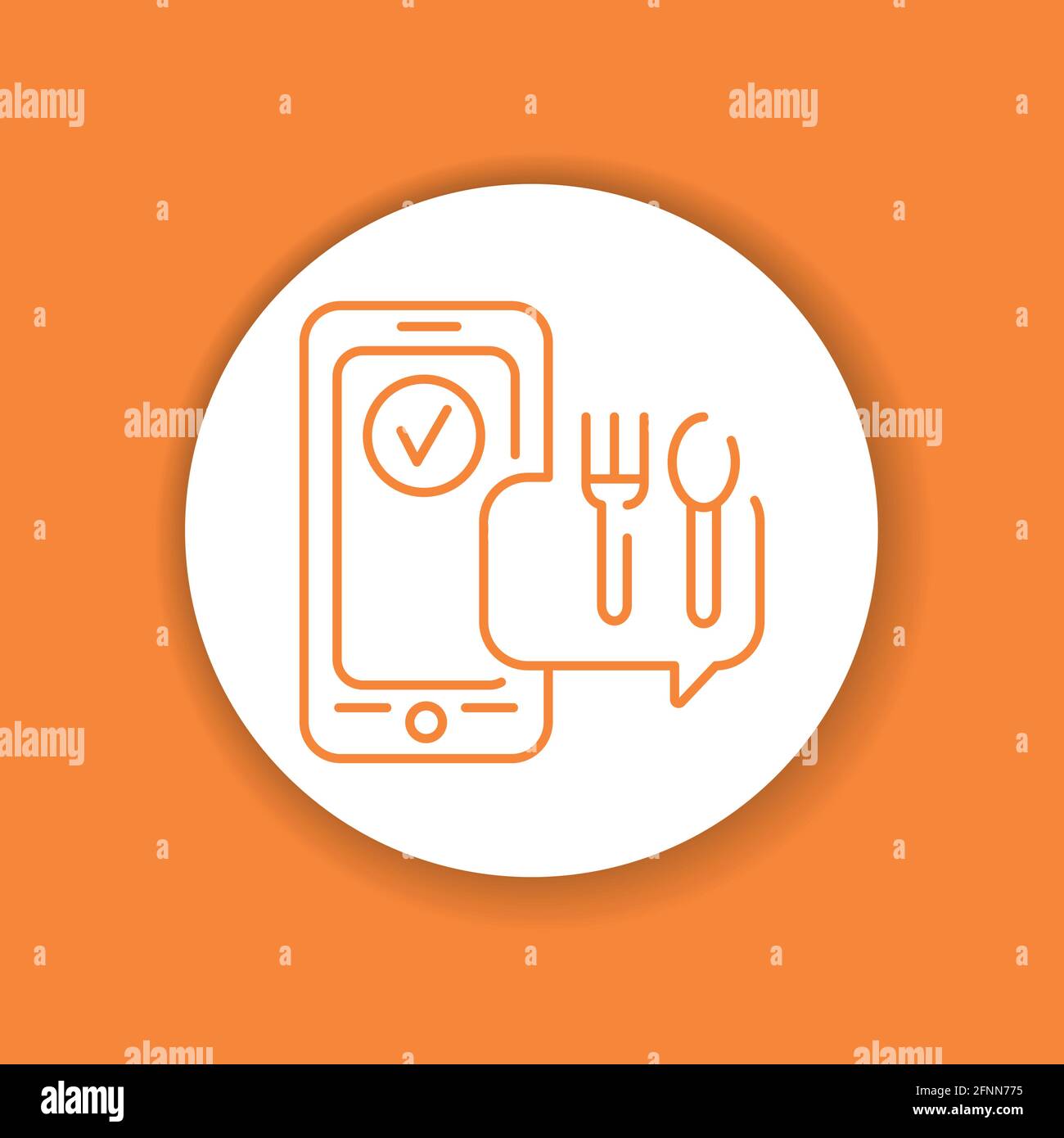 Order food mobile application in smartphone color glyph icon. Pictogram ...