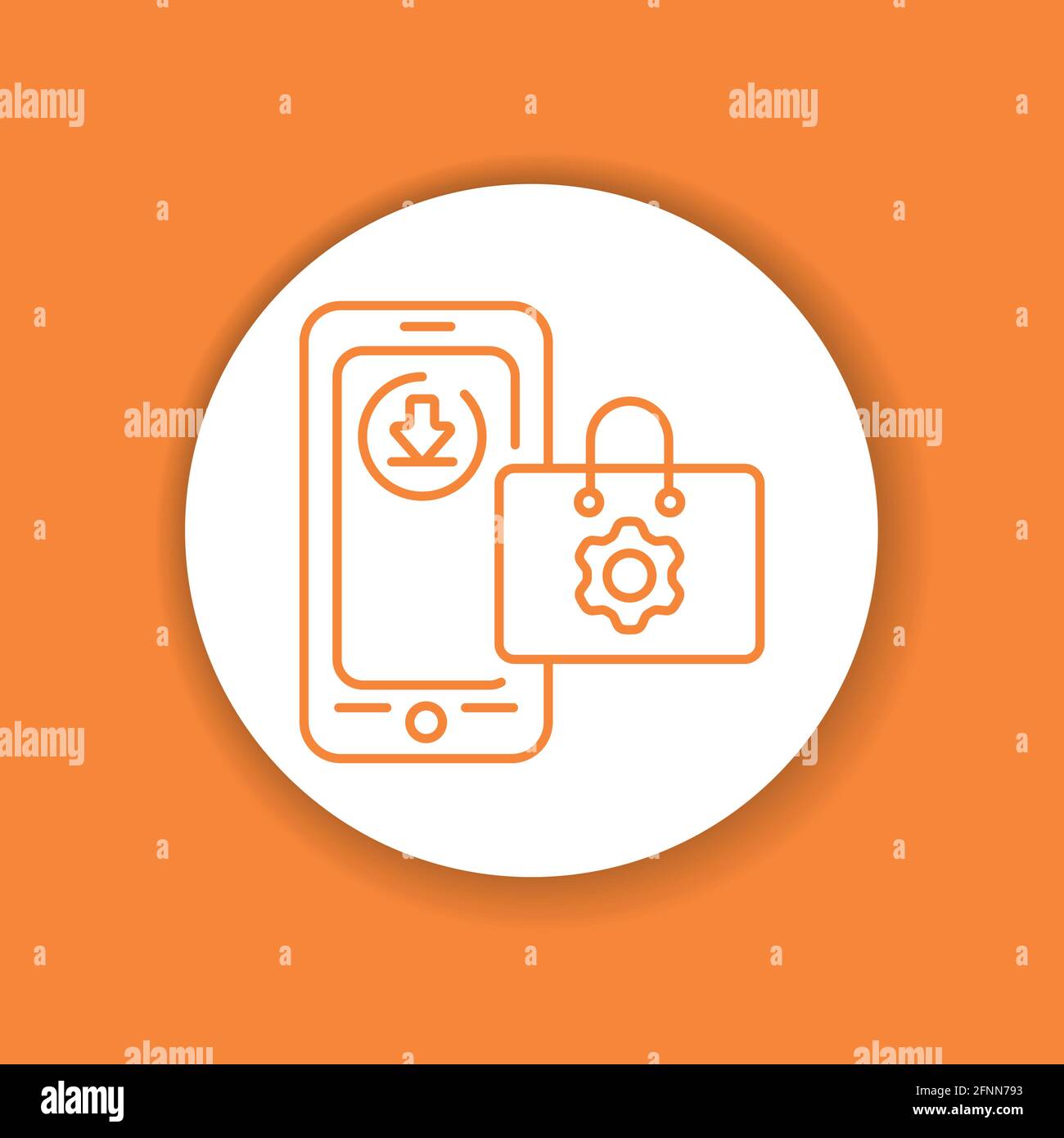 App store mobile application in smartphone color glyph icon. Pictogram ...