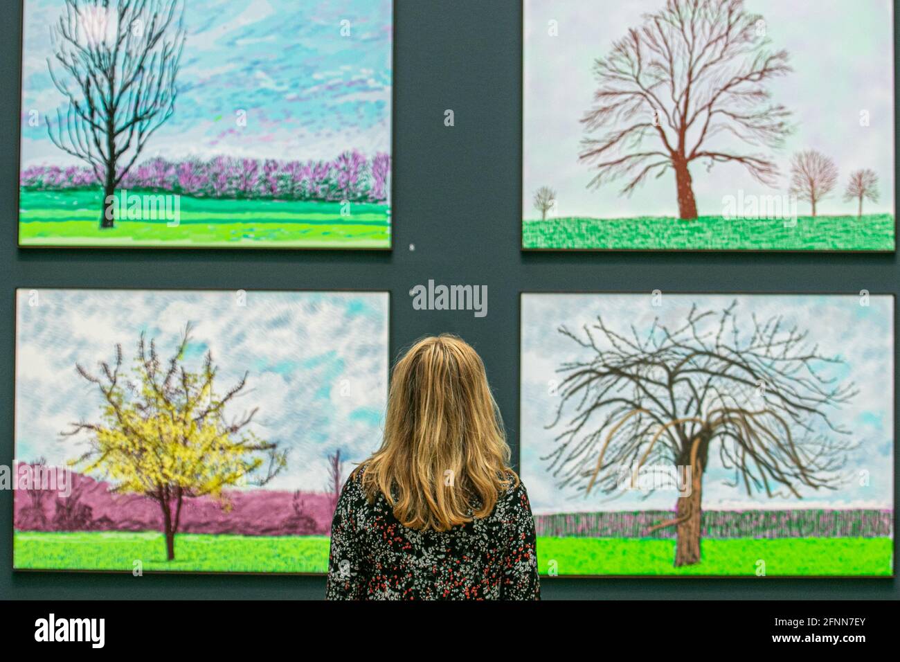 LONDON 18 May 2021. The preview of "David Hockney: The Arrival of ...