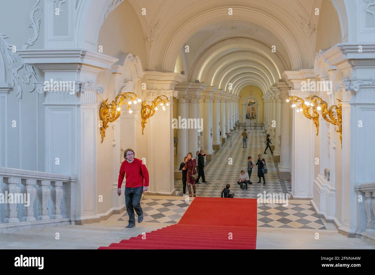 Ambassadors' Staircase, or Jordan Staircase leading down to the arched ...