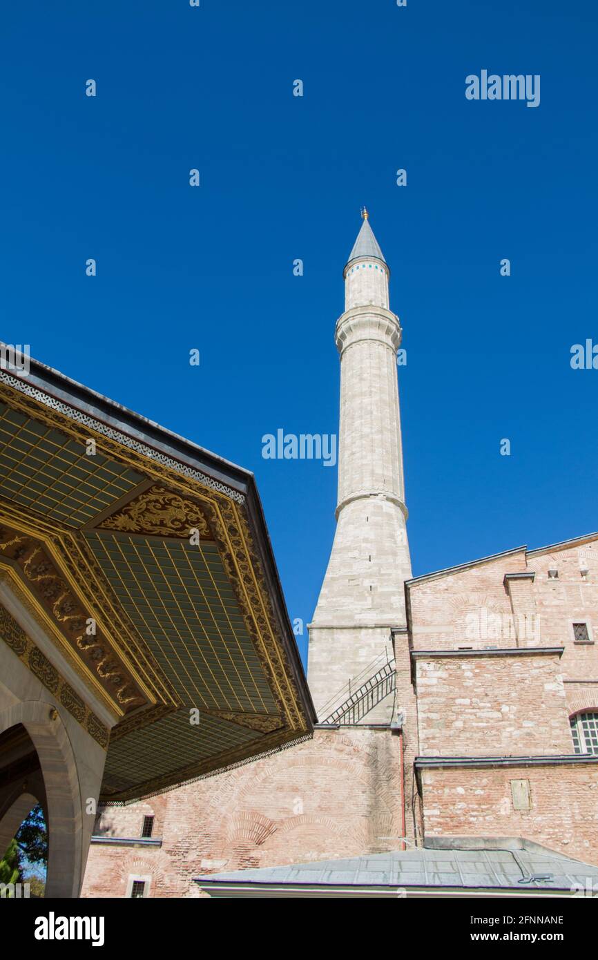 Outer view of Minaret of a mosque. Travel to Turkey concept Stock Photo ...