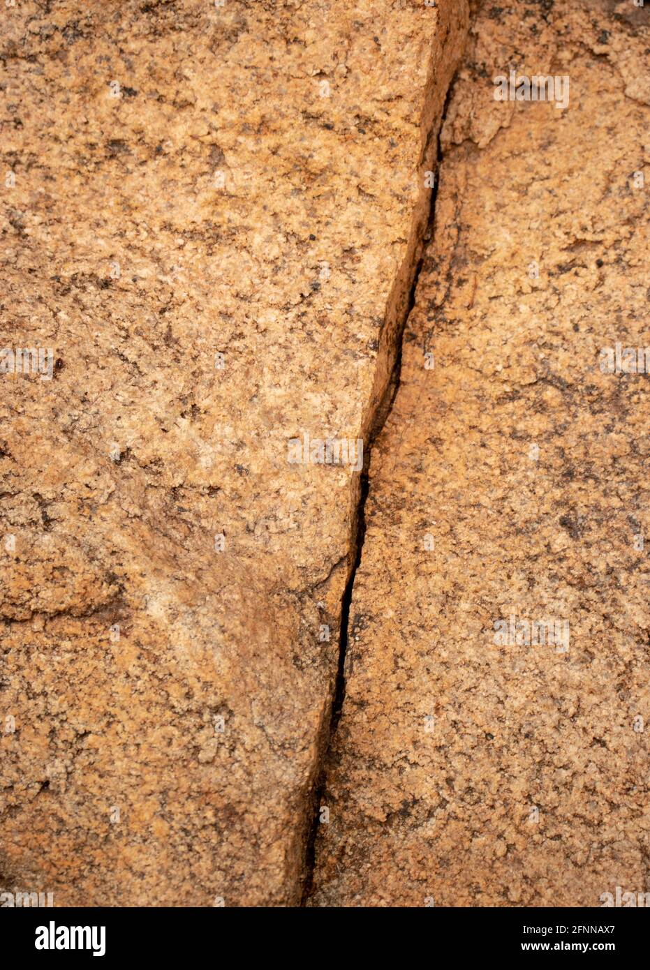 Stone cracks showing the example of natural power of separation with ...