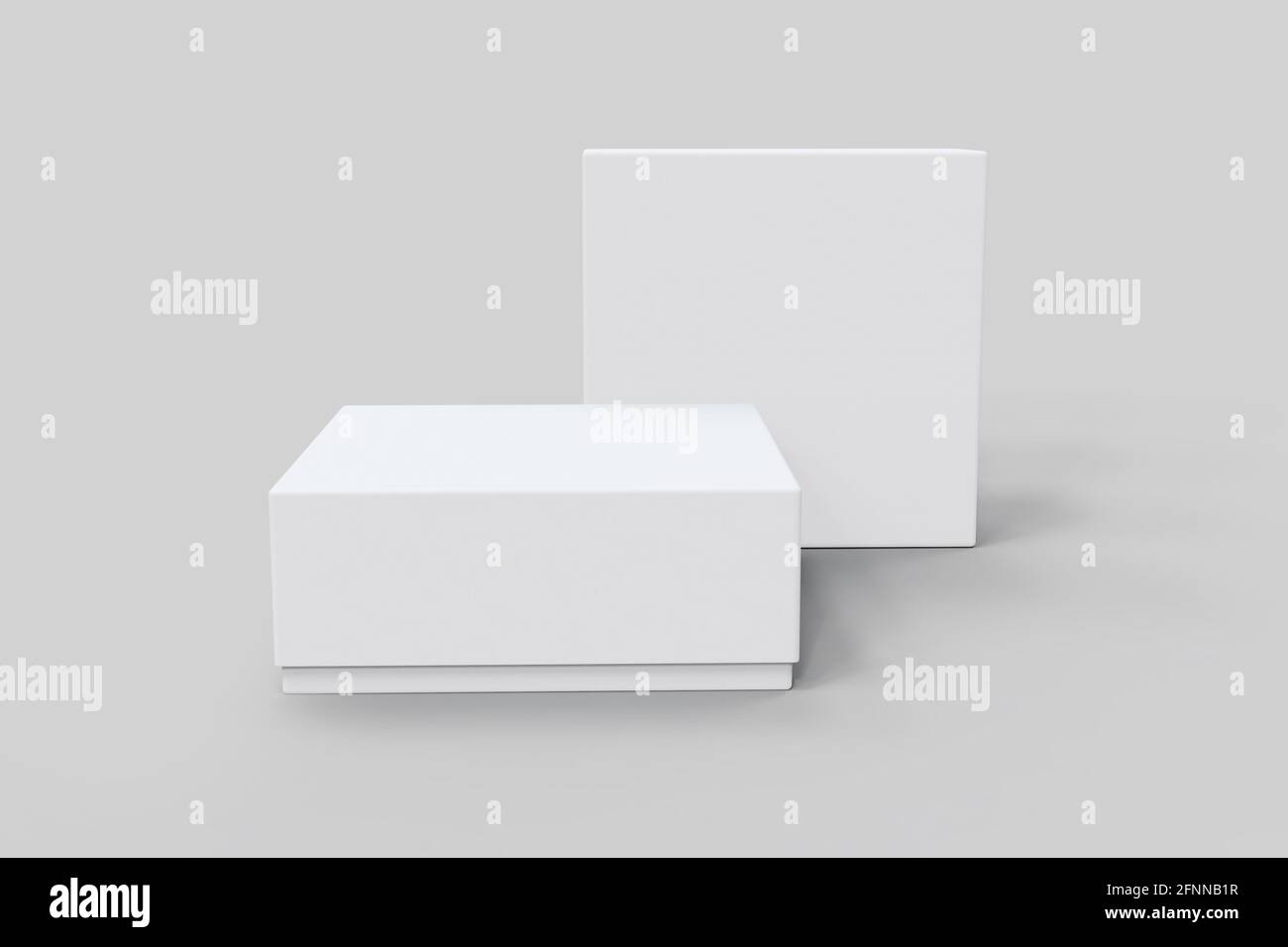 3d Rendering of two white boxes. Shows both vertical and horizontal ...