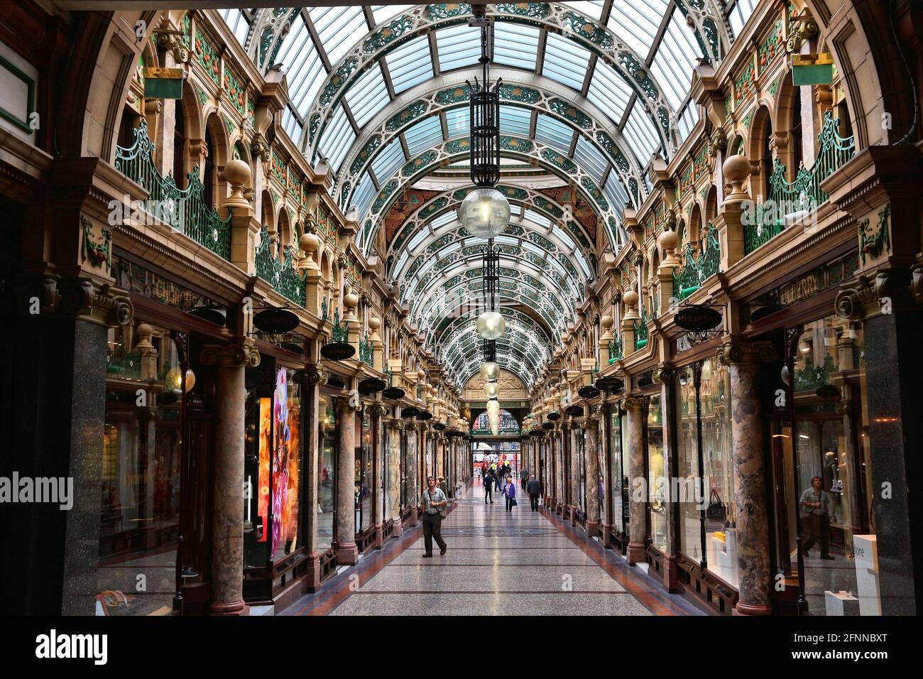 LEEDS, UK - JULY 11, 2016: People visit shops of Victoria Quarter in ...