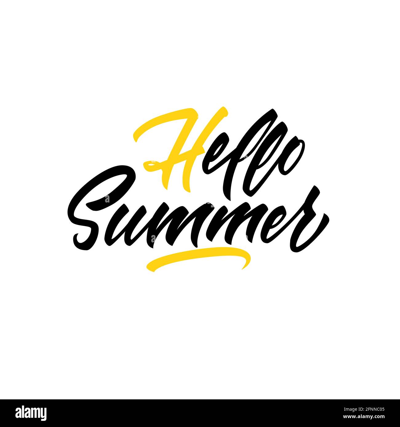 Hello summer modern lettering. Brush pen script in vector Stock Vector ...