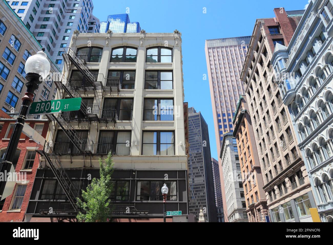 Downtown Boston old architecture street view. Massachusetts, United ...