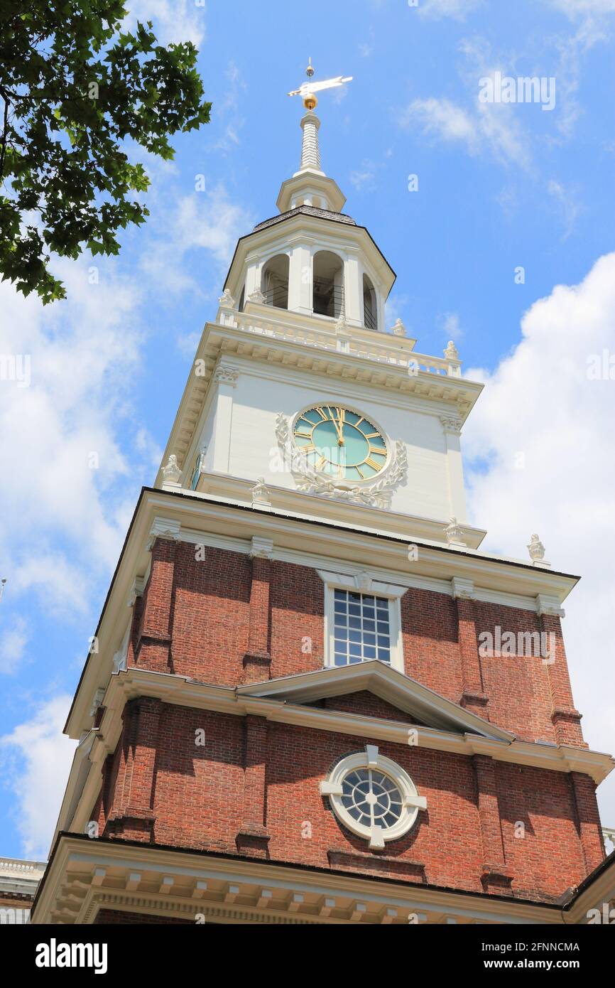 Philadelphia Independence Hall building - national landmark. Georgian ...