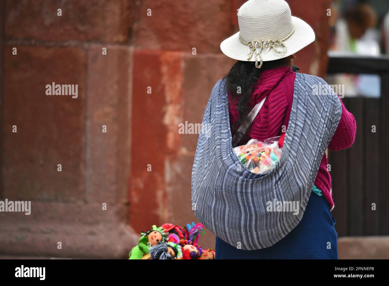 Indigenous woman selling authentic "Marias" the traditional handmade ...