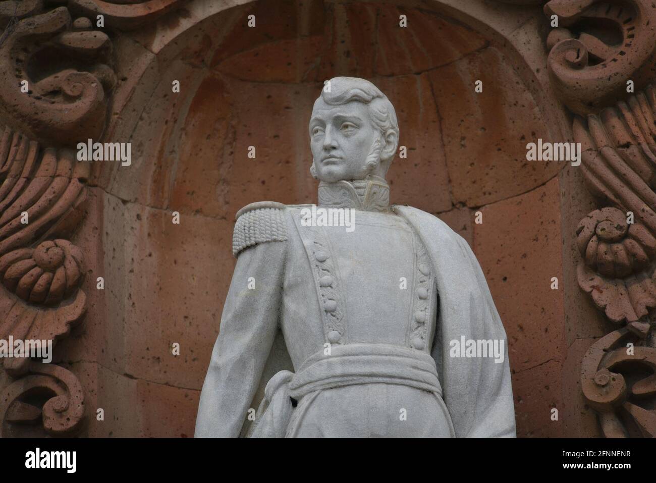 Statue of Ignacio Allende a historic landmark on the exterior of Casa ...