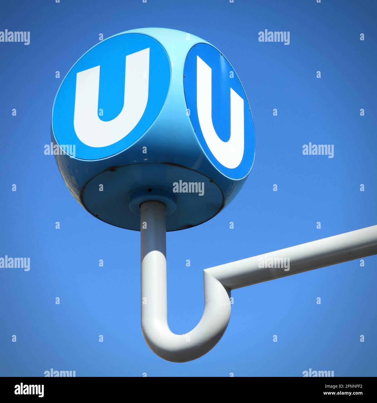 VIENNA, AUSTRIA - SEPTEMBER 6, 2011: Metro station sign in Vienna. With ...