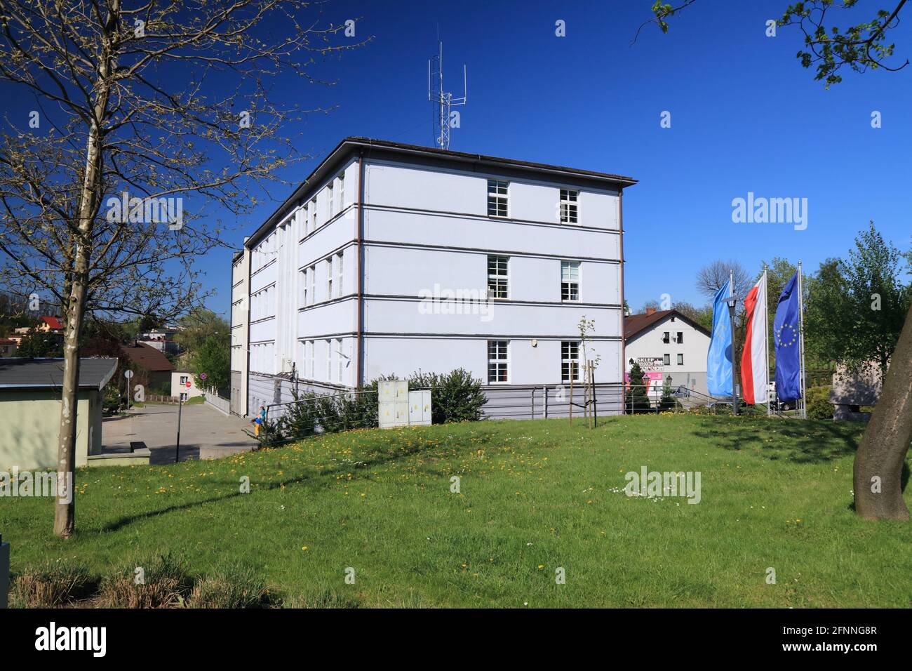 RYDULTOWY, POLAND - MAY 11, 2021: Town hall (Polish: Urzad Miasta) of ...