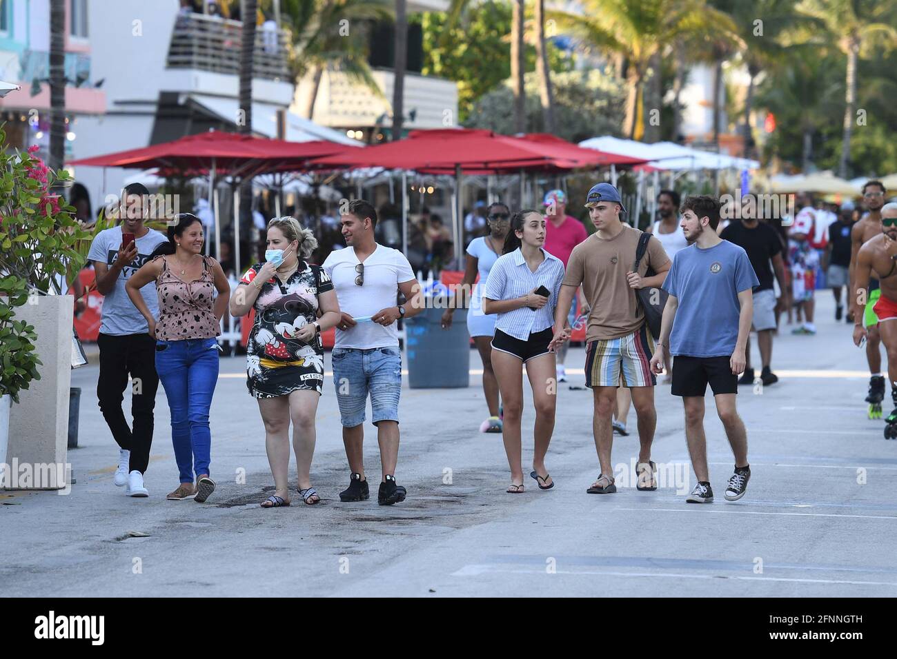 Miami - FL - 20210416-General View on Ocean Drive as Curfews Lift and ...