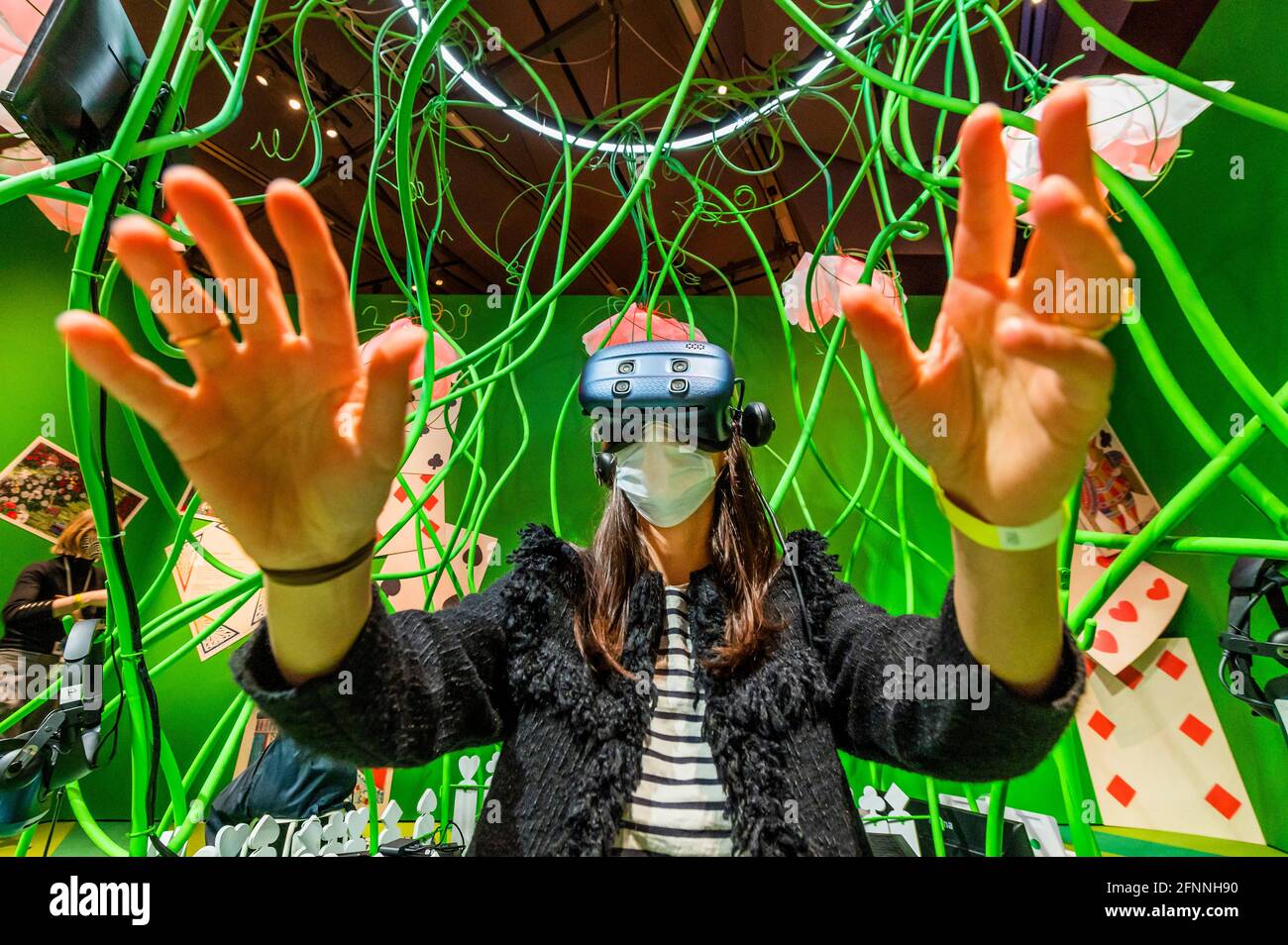 London, UK. 18 May 2021. A Virtual Reality station, developed in ...