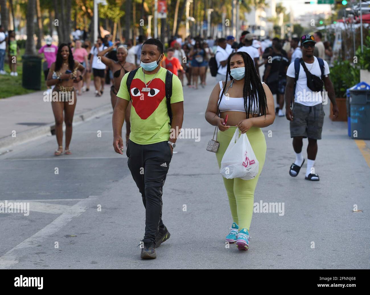Miami - FL - 20210416-General View on Ocean Drive as Curfews Lift and ...