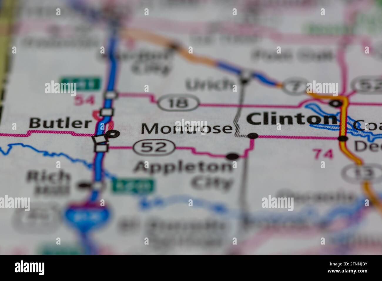 Montrose on a map hi-res stock photography and images - Alamy