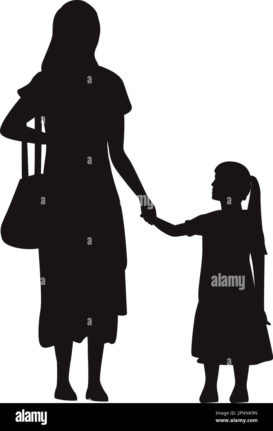 mother and daughter standing Stock Vector Image & Art - Alamy