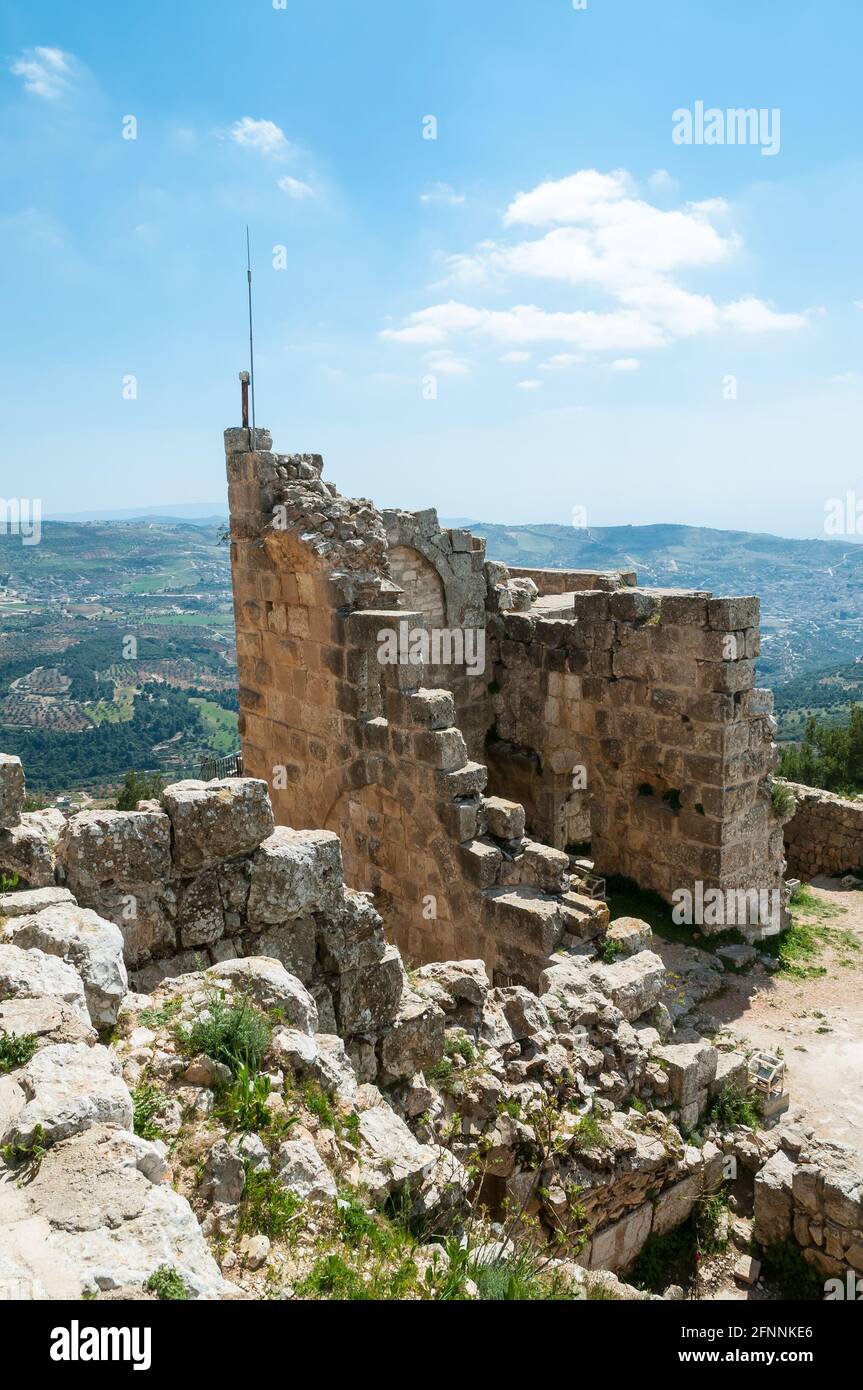 Ruins of crusader castle, Ajlun, Jordan Stock Photo - Alamy