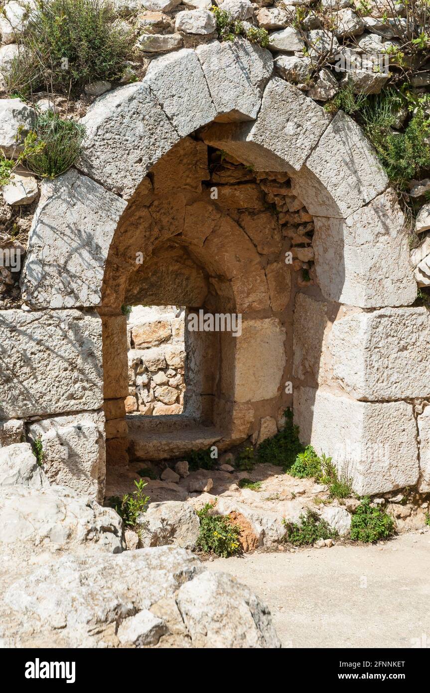Ruins of crusader castle, Ajlun, Jordan Stock Photo - Alamy