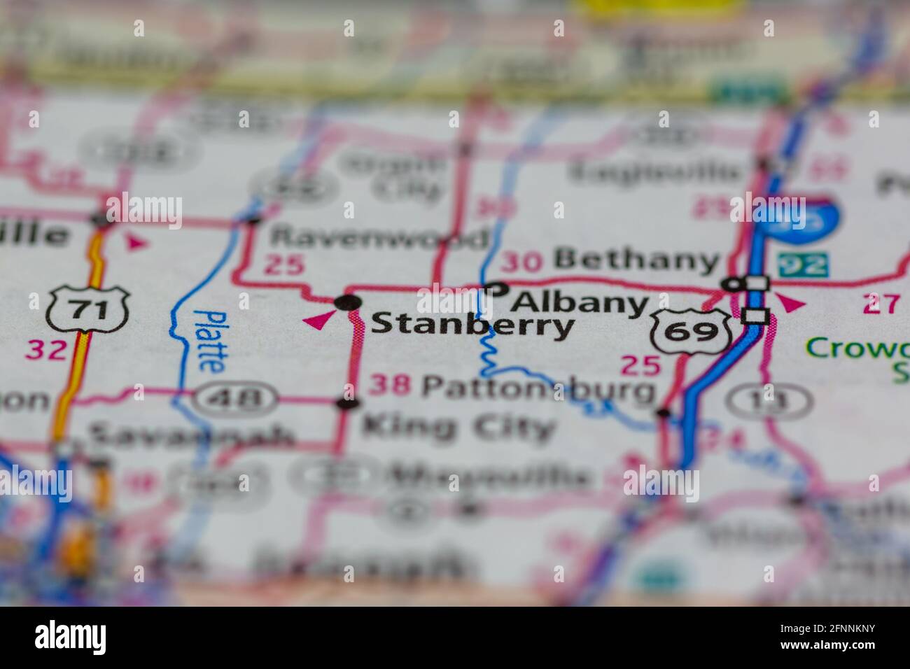 Stanberry Missouri USA shown on a Geography map or road map Stock Photo ...