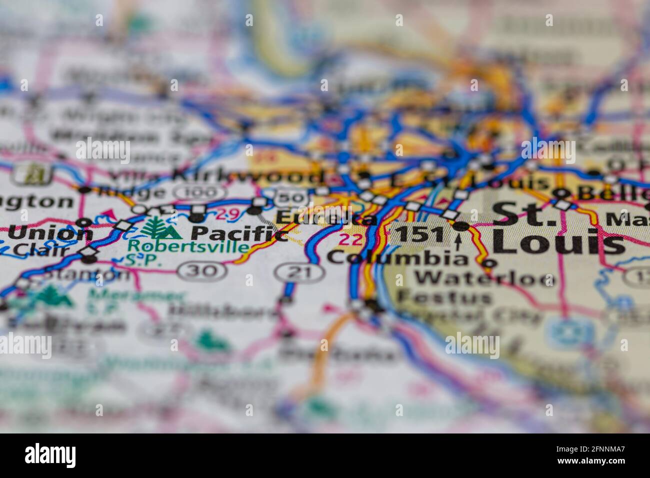 Eureka Missouri USA shown on a Geography map or road map Stock Photo ...