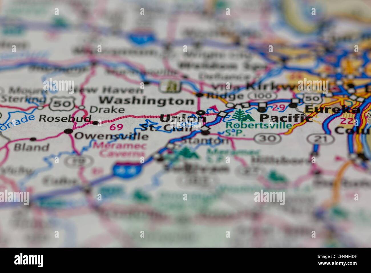 Union Missouri USA shown on a Geography map or road map Stock Photo - Alamy