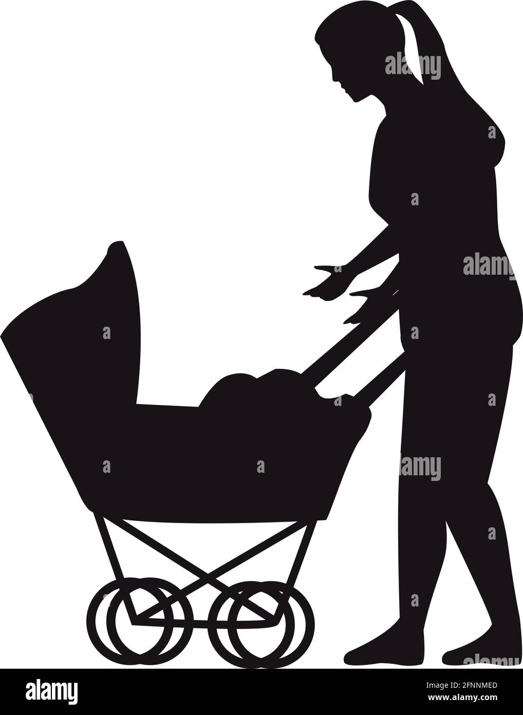 Happy young black mother Stock Vector Images - Alamy