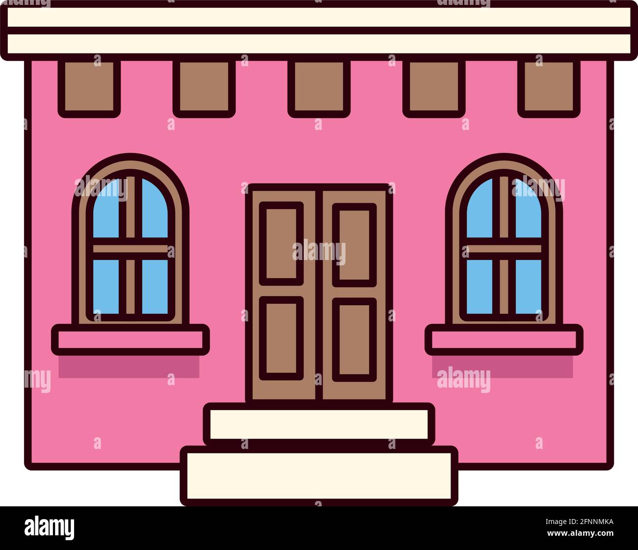 pink house facade Stock Vector Image & Art - Alamy