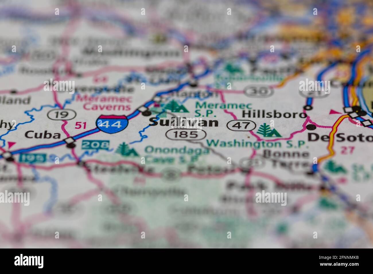 Sullivan missouri map hi-res stock photography and images - Alamy