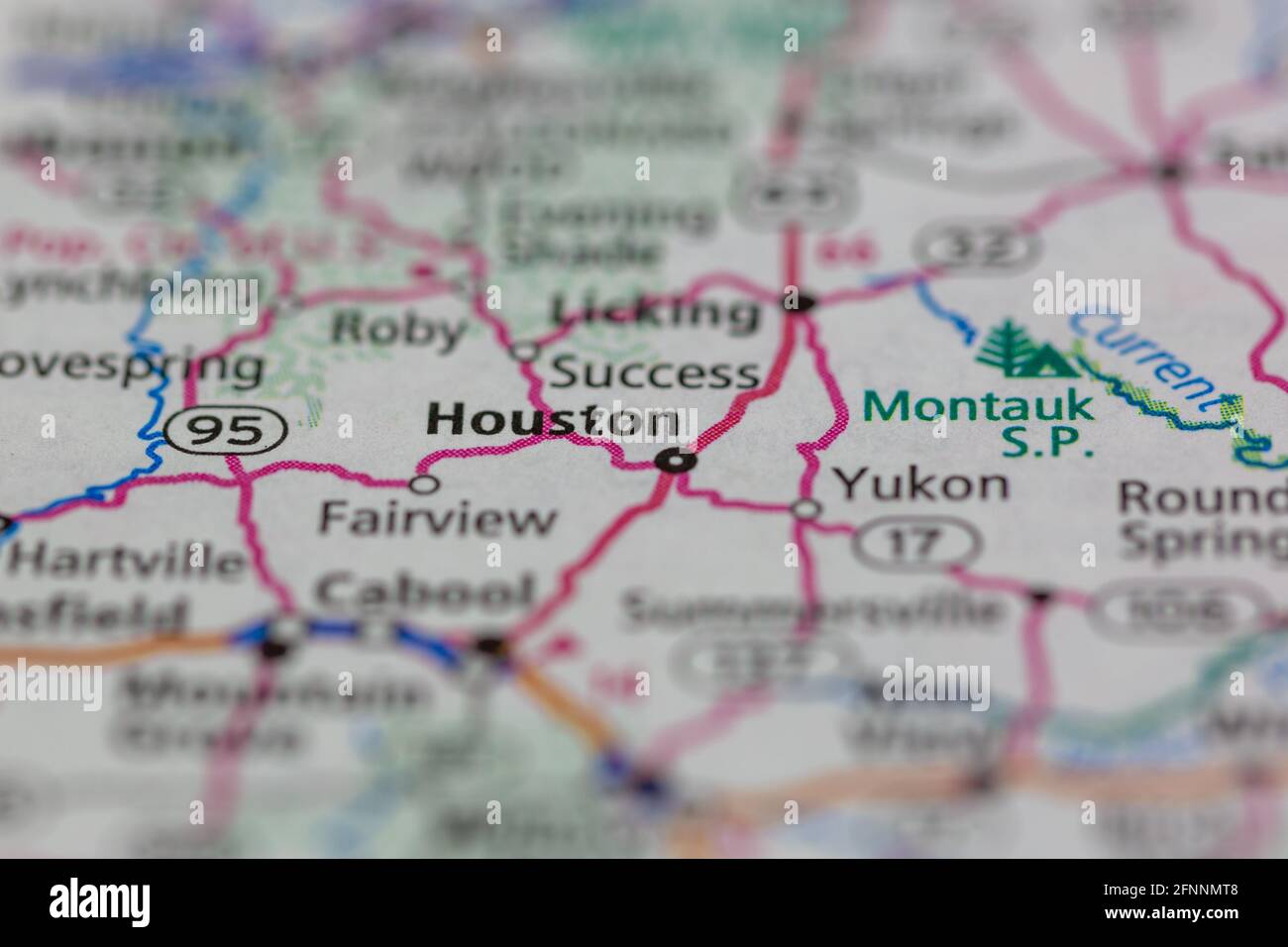 Houston Missouri USA shown on a Geography map or road map Stock Photo ...