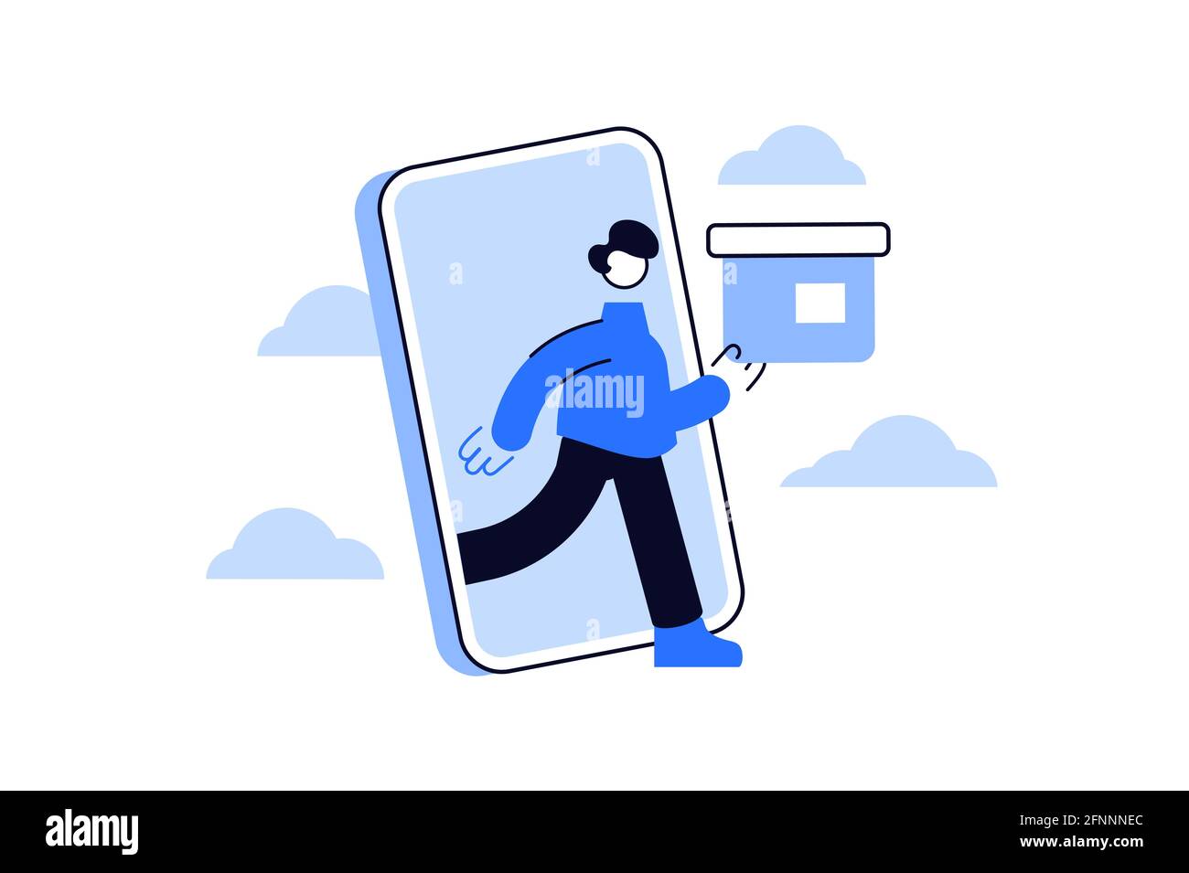 Delivery service online smartphone Cut Out Stock Images & Pictures - Alamy