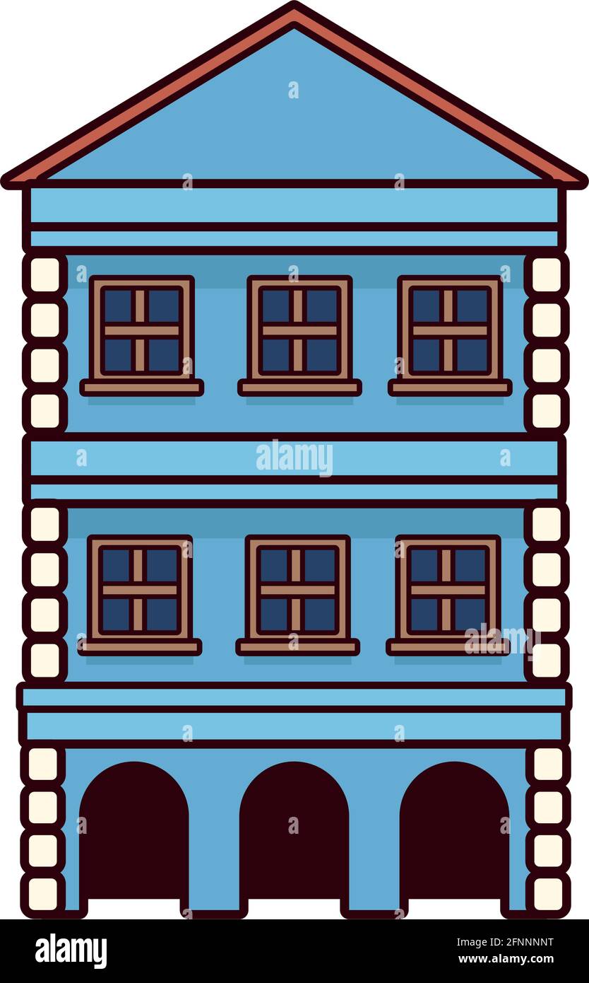 blue building facade Stock Vector Image & Art - Alamy