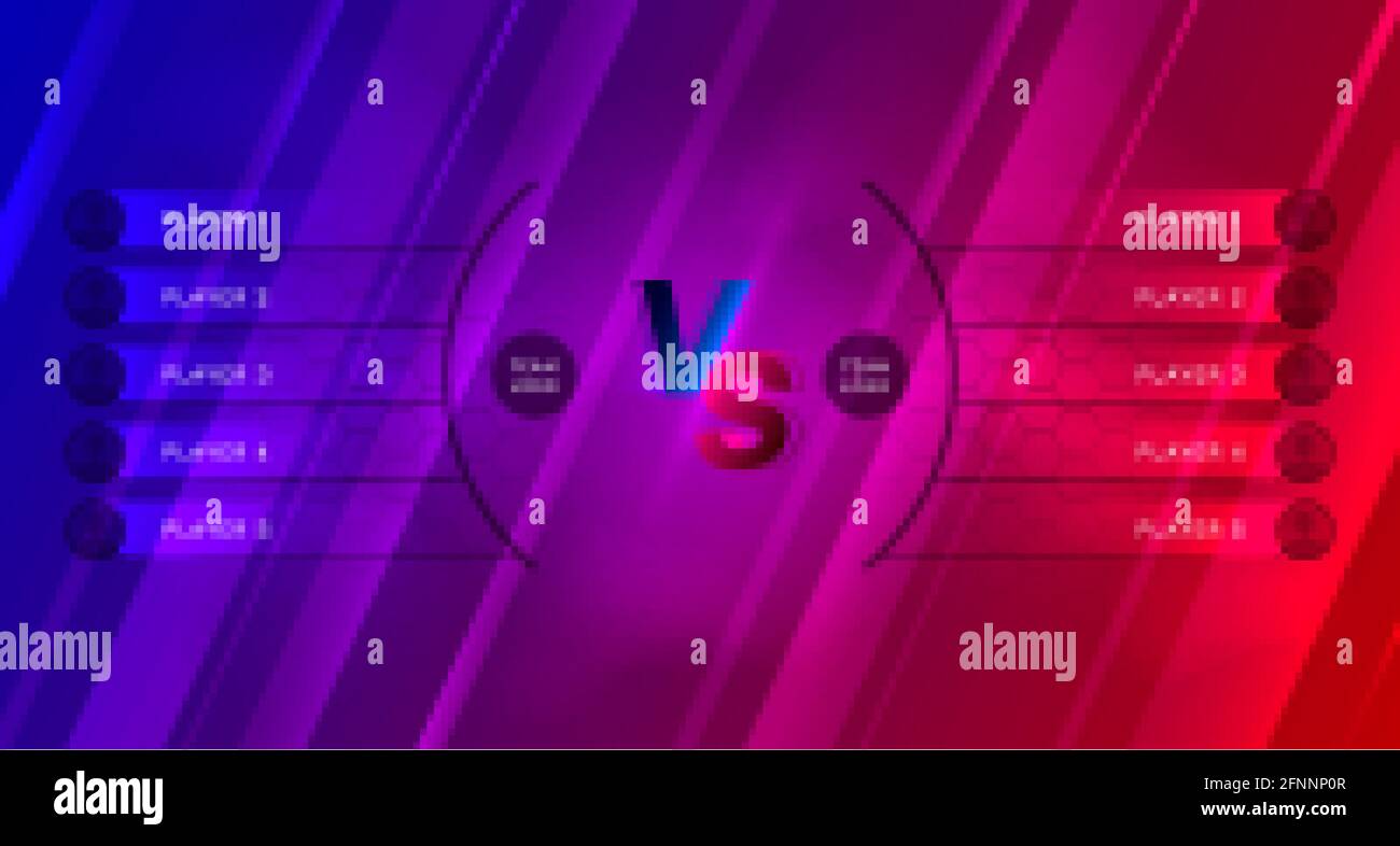 Cybersport tournament screen design with VS monogram. Red blue template ...