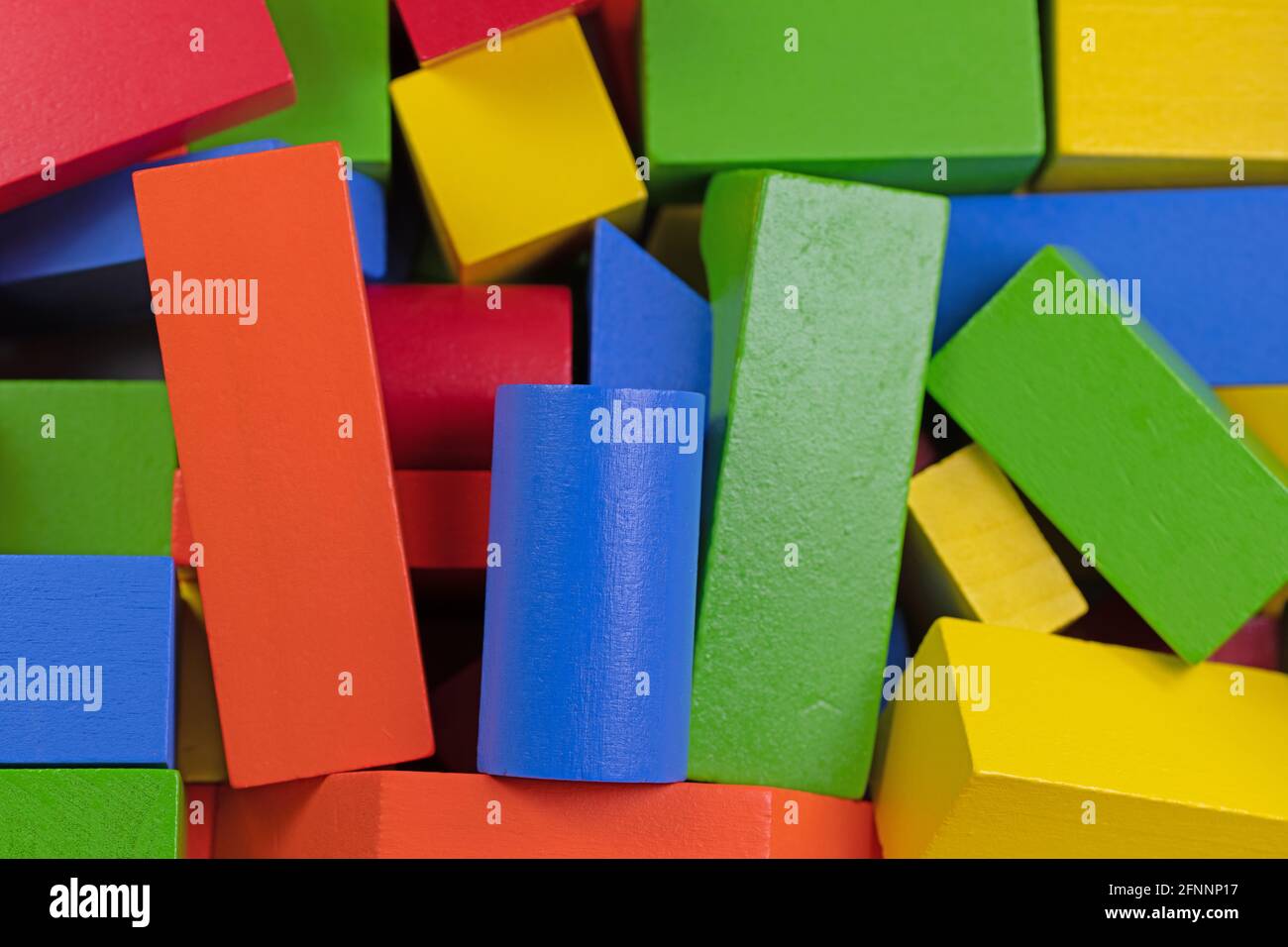 Lots of colorful wooden building blocks Stock Photo - Alamy