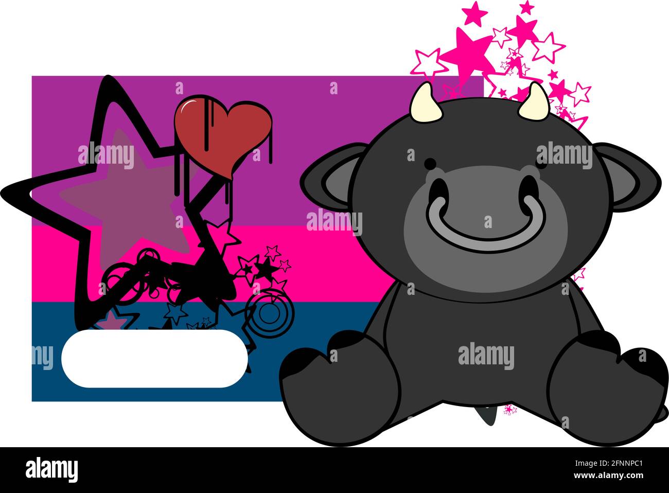 cute baby bull cartoon character sticker in vector format very easy to ...