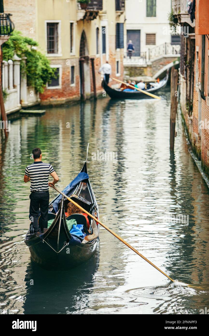 gandolas at venice canals summer time vacation concept Stock Photo - Alamy
